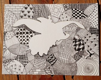 Zentangle Silhouette Disney Belle