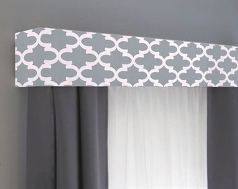 Coral Geometric Cornice Board Valance Window by DesignerHeadboards