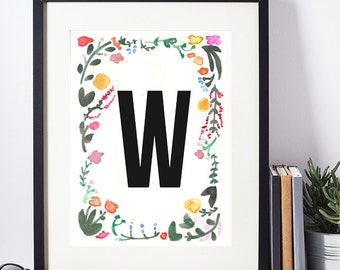 Unique monogram letter w related items | Etsy