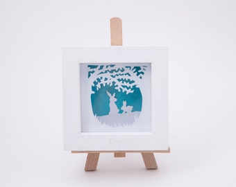 Rabbit papercut | Etsy