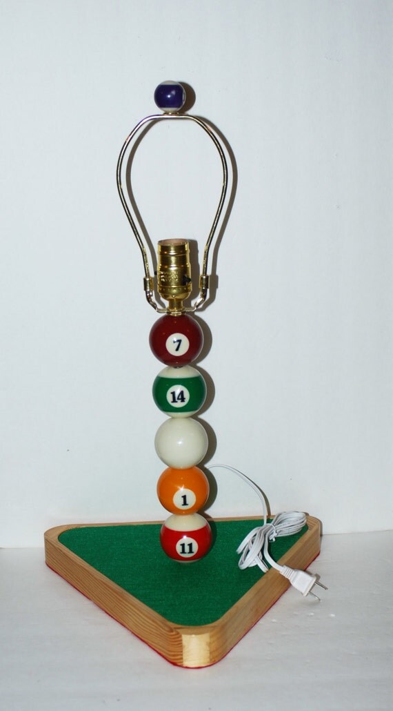 Handcrafted 8 Ball Triangle Rack Pool Ball Lamp/Design your