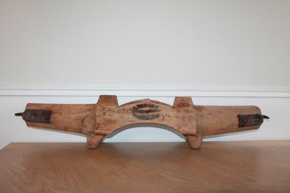 Antique Wooden Yoke French Farmhouse Calf / Cow Yoke
