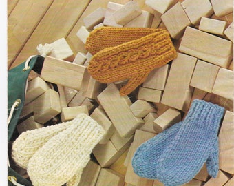 Knitting PATTERNS Easy Two Needle Mittens Pattern Mittens