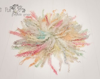 Newborn Photo Props Felt furs Curly Layers wool prop by FeltFur