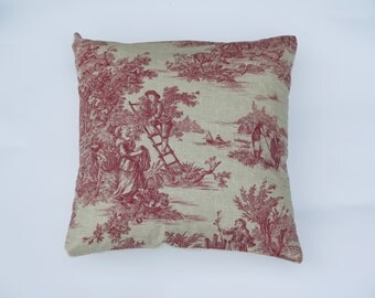 Red and white toile | Etsy