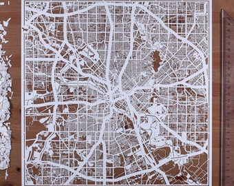 Paper cut map Boston 1212 In. Paper Art IDEAL by o3designstudio1