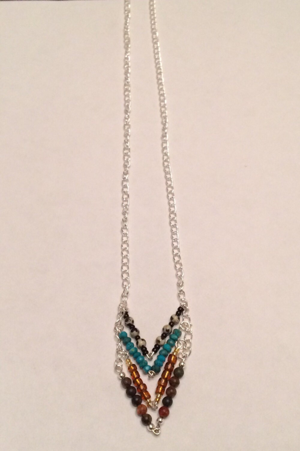 Beaded Chevron Necklace by TinyNimbleFingers on Etsy
