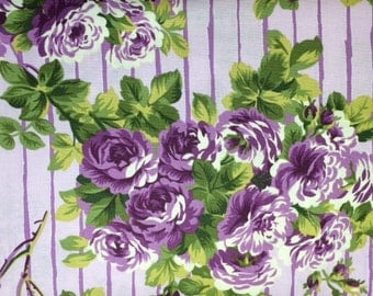 Lilac floral fabric | Etsy