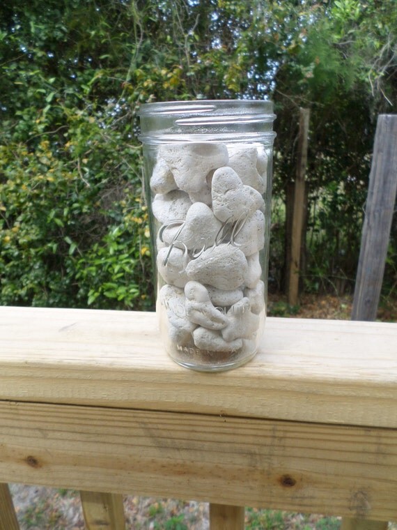 Items similar to Heart Stone Filled Ball Jar on Etsy