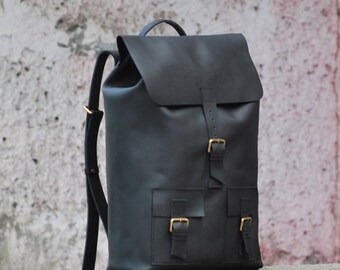 Leather backpack | Etsy