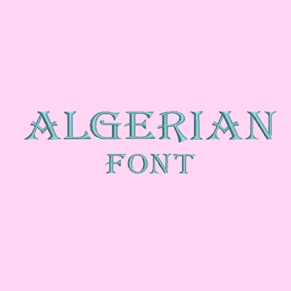 3 Size Algerian Font Embroidery Designs BX fonts Machine