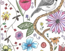 Popular items for chickadee drawing on Etsy