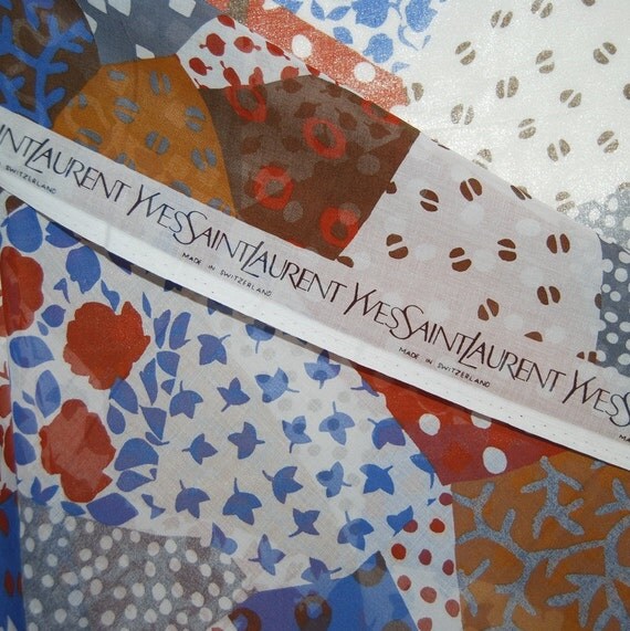 VINTAGE FABRIC YSL Yves Saint Laurent sheer fine cotton fabric