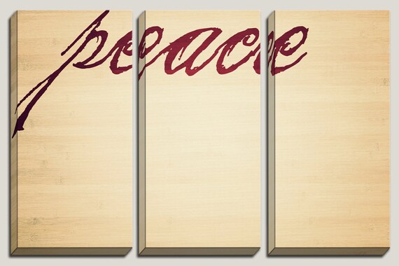 Items similar to Faux Bamboo Peace - Canvas Art, 3 Panel, Triptych ...