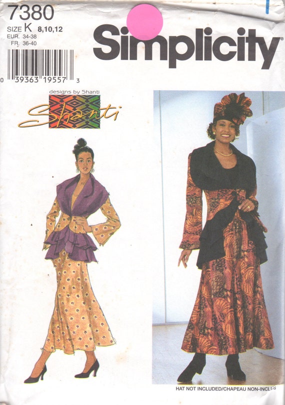 Simplicity 7380 Misses Double Peplum Jacket Flared Skirt