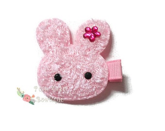 Rabbit hair clip | Etsy