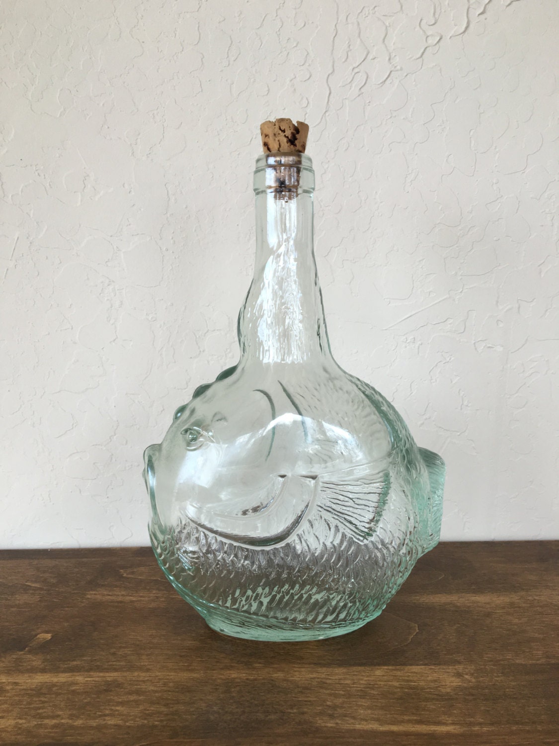 Beautiful Italian Vetreria Etrusca Glass Fish Bottle