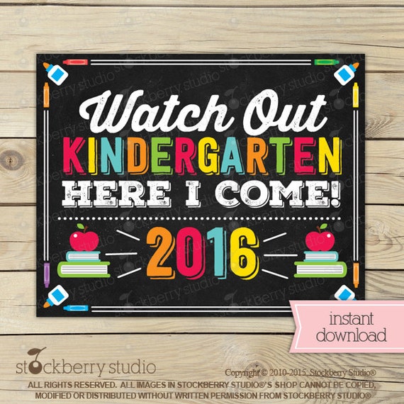 Items similar to Watch Out Kindergarten Here I Come Sign - Last Day of ...