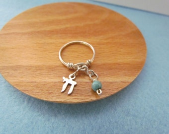 Dangle charm ring | Etsy