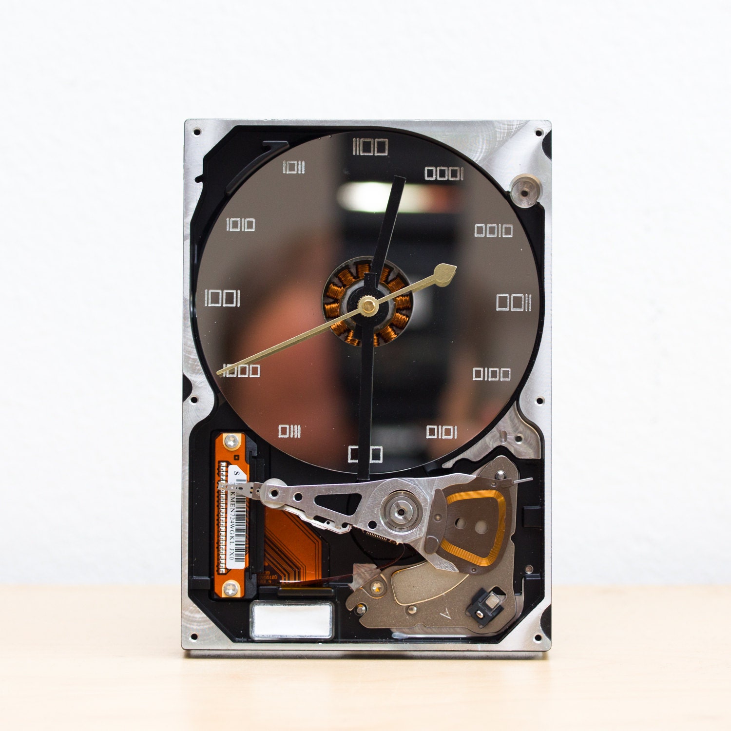 Desk clock recycled Computer hard drive clock HDD by ReComputing