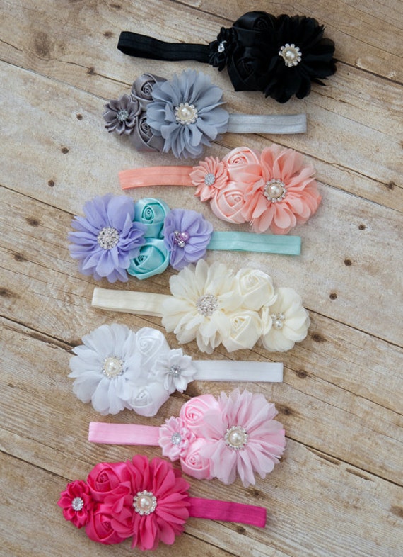 Items similar to baby headband, baby girl hair accessories, white ...