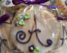 Popular items for monogram cookies on Etsy