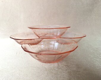 Pink glass bowl | Etsy