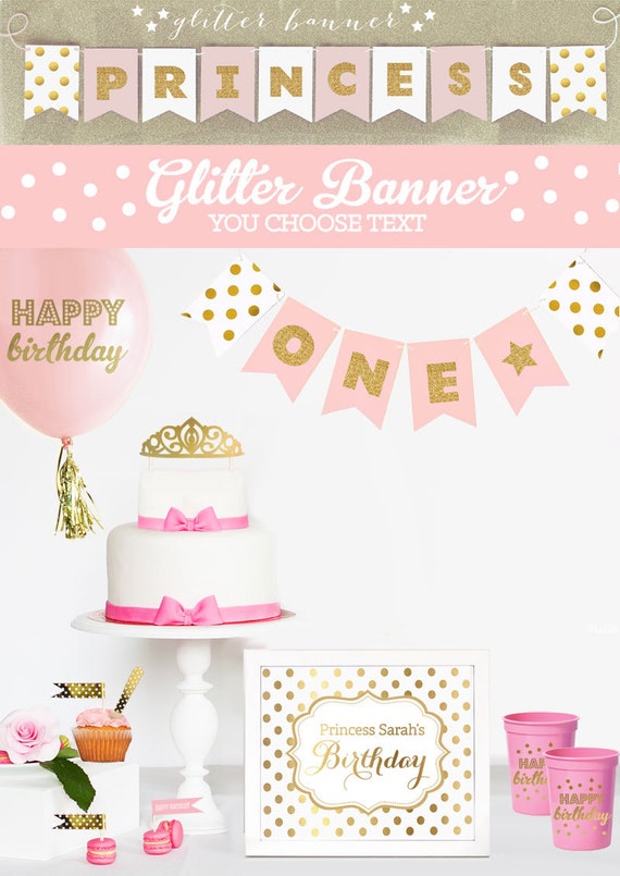 Items similar to Princess Party Banner - Princess Birthday Party Banner ...