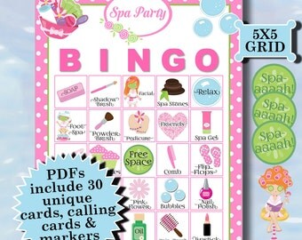 Spa Party Word Search Printable PDFs by BlizzyBingo on Etsy