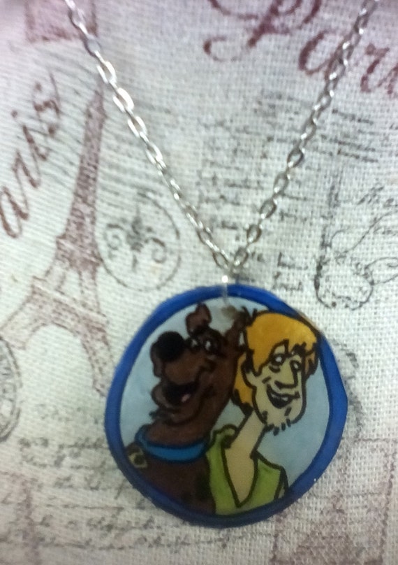 Shaggy and Scooby Doo Necklace Hand Drawn by KraftyNerdSquad