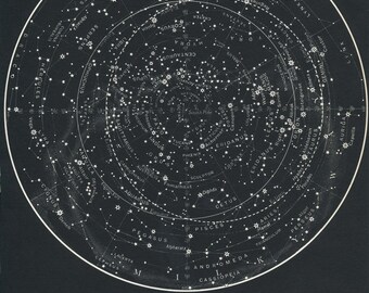 Antique star chart | Etsy