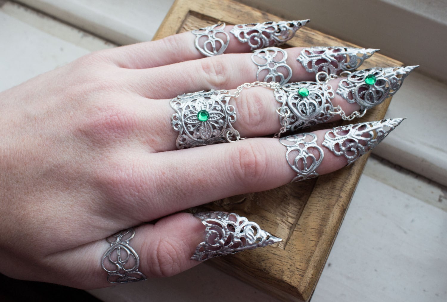 Silver Armour Claw Rings Bundle Adjustable Claws