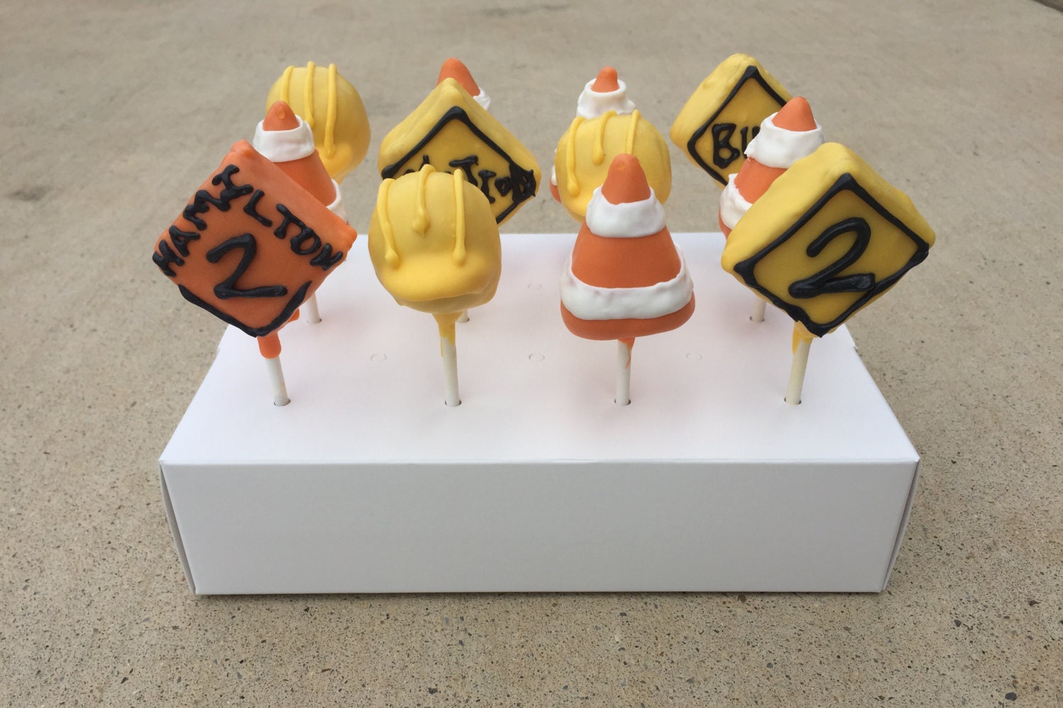 Construction Cake Pops by TheCakeBallerina on Etsy