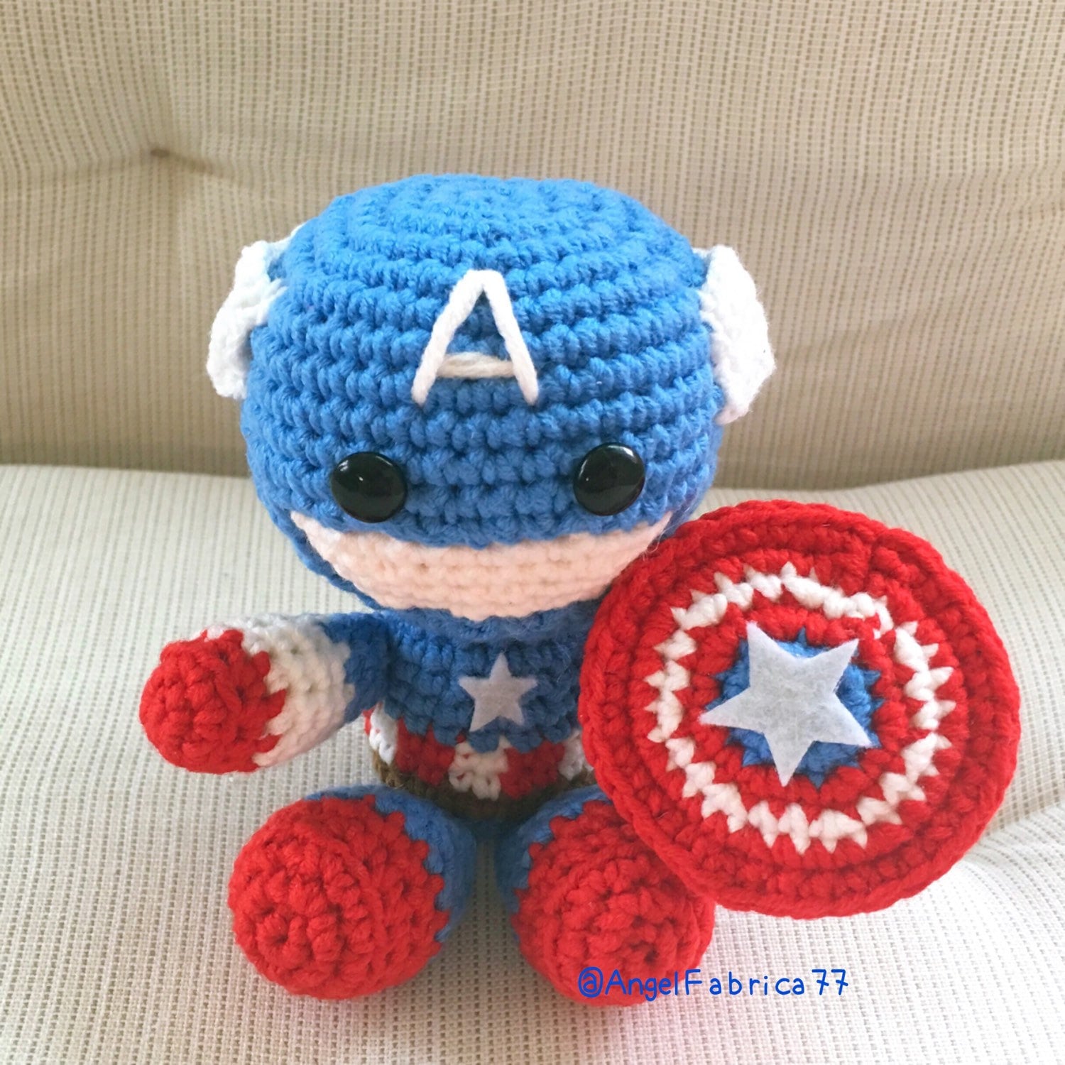 Captain America with Shield Amigurumi Figure Doll Crochet