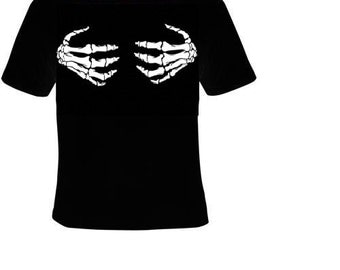 Skeleton hand shirt | Etsy