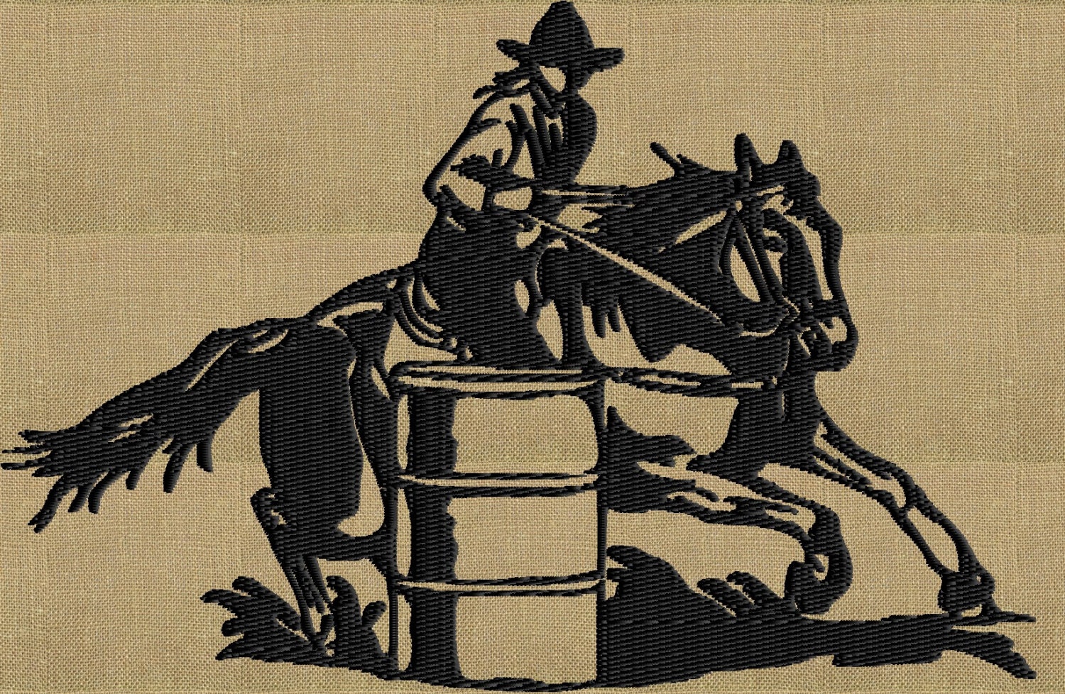 Barrel Racing Horse Cowgirl EMBROIDERY DESIGN file Instant