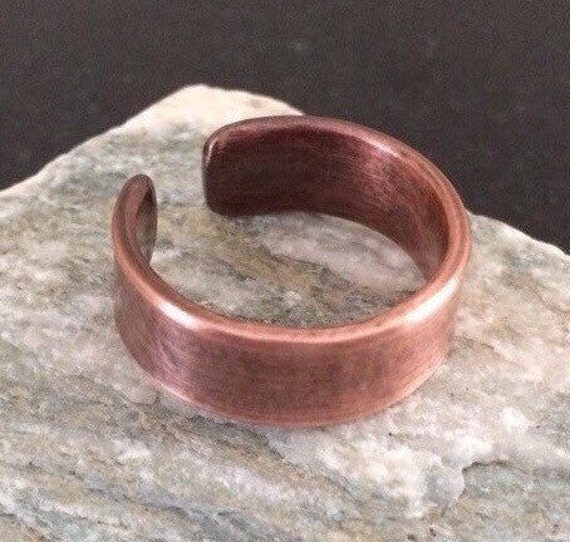 Copper Ring R005P Adjustable Smooth Hammered by CopperMillDesigns