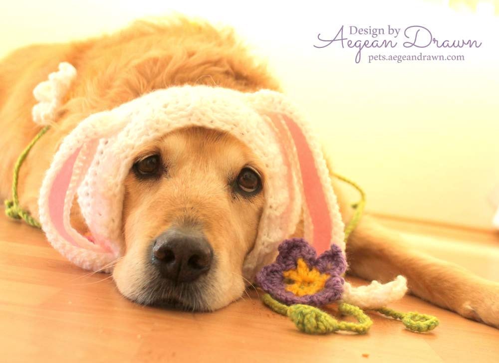 Easter Dog Outfit Bunny Ears for Dogs Rabbit Ears by AegeanDrawn