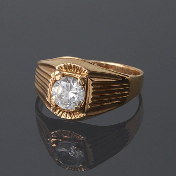 Gold men signet ring 14k signet ring Gift for men Gold ring