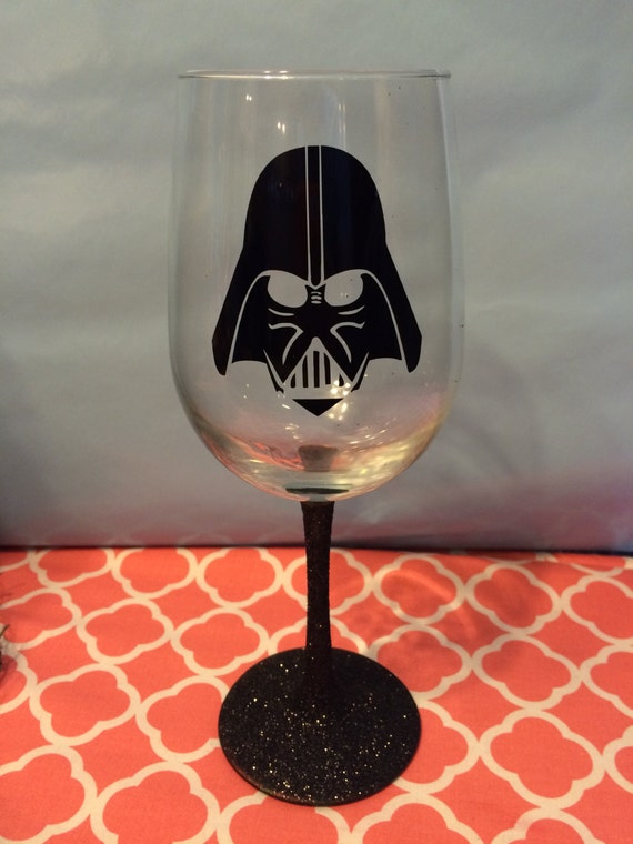 Star Wars Darth Vader Gittered Wine Glass