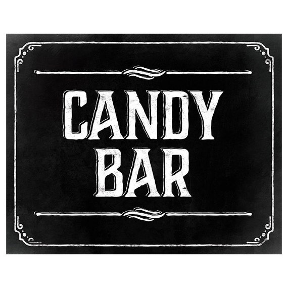 Candy bar sign. Printable rustic wedding decor. by SunnyNotes