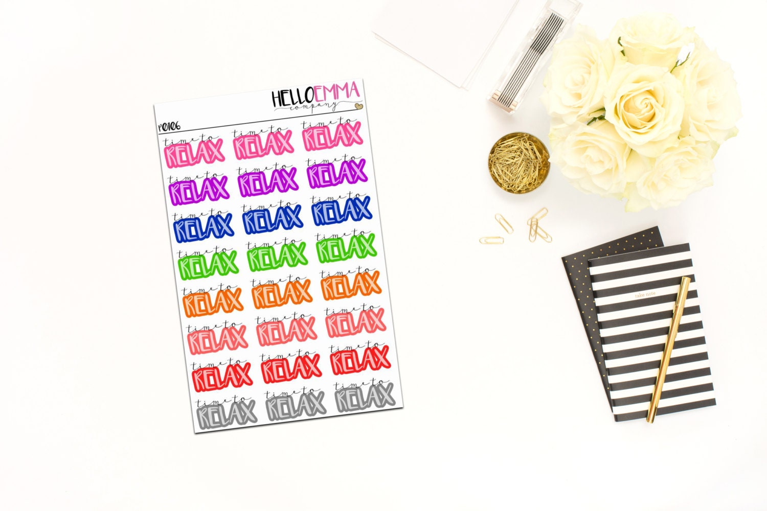 Time to Relax Stickers Relax Stickers by LittleRedPrintsShop