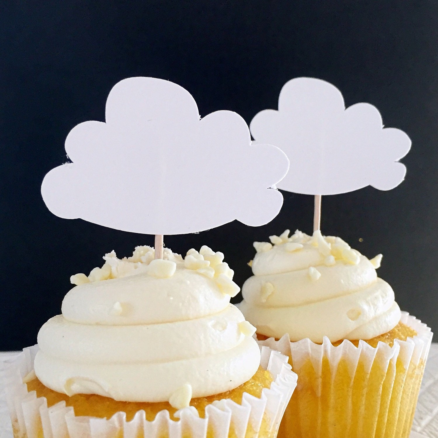 Cloud Cupcake Toppers Up Up and Away theme Hot Air Balloon