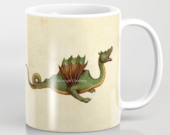 Green dragon mug | Etsy
