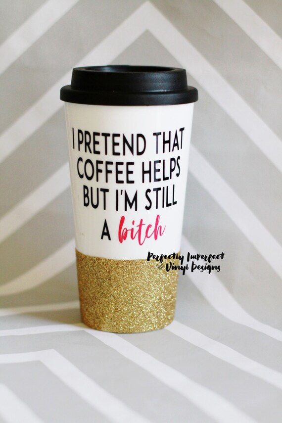 Glitter Dipped Travel Coffee Mug Glitter Coffee