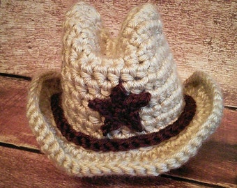 Knit cowboy hat | Etsy