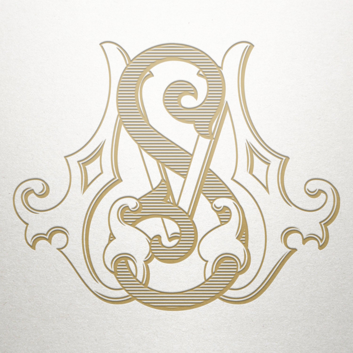 Custom Vintage Initials MS SM Vintage Initials Digital