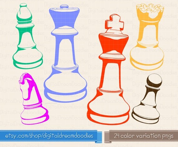 Chess Clipart Set Chess Clip Art Chess by DigitalDreamDoodles