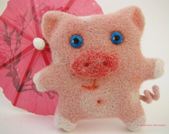 Needle felted pig | Etsy