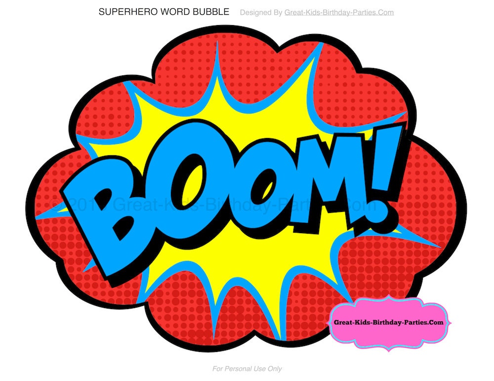 Superhero Word Bubbles Superhero Clipart Superhero
